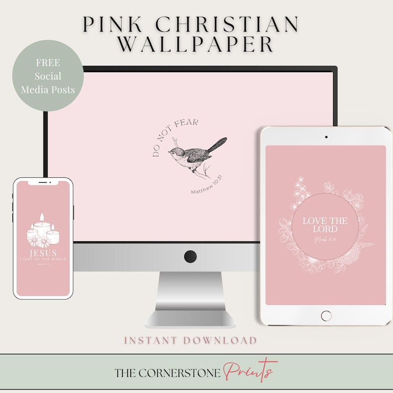 Pink Christian Desktop Wallpaper - Etsy