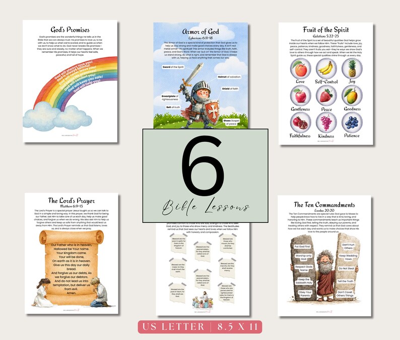 Simple Bible Lessons Printable for Kids, Bible Verse Summary, Easy ...