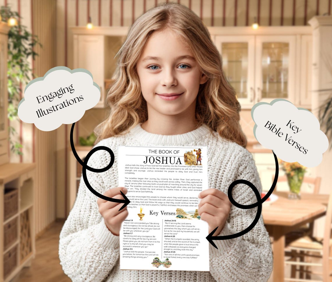 Joshua Bible Study Guide, Easy Bible Summary Printable, Bible Chapter ...