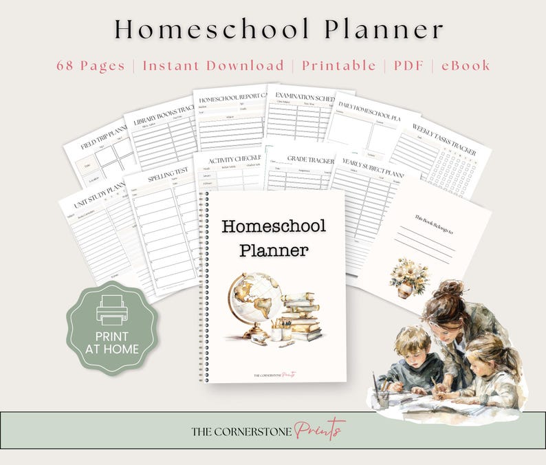 68-page Homeschool Planner Printable, Lesson Planning Ebook - Etsy