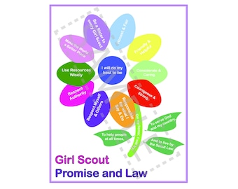 Girl Scout Promise and Law Printable Sign Instant Download - Etsy