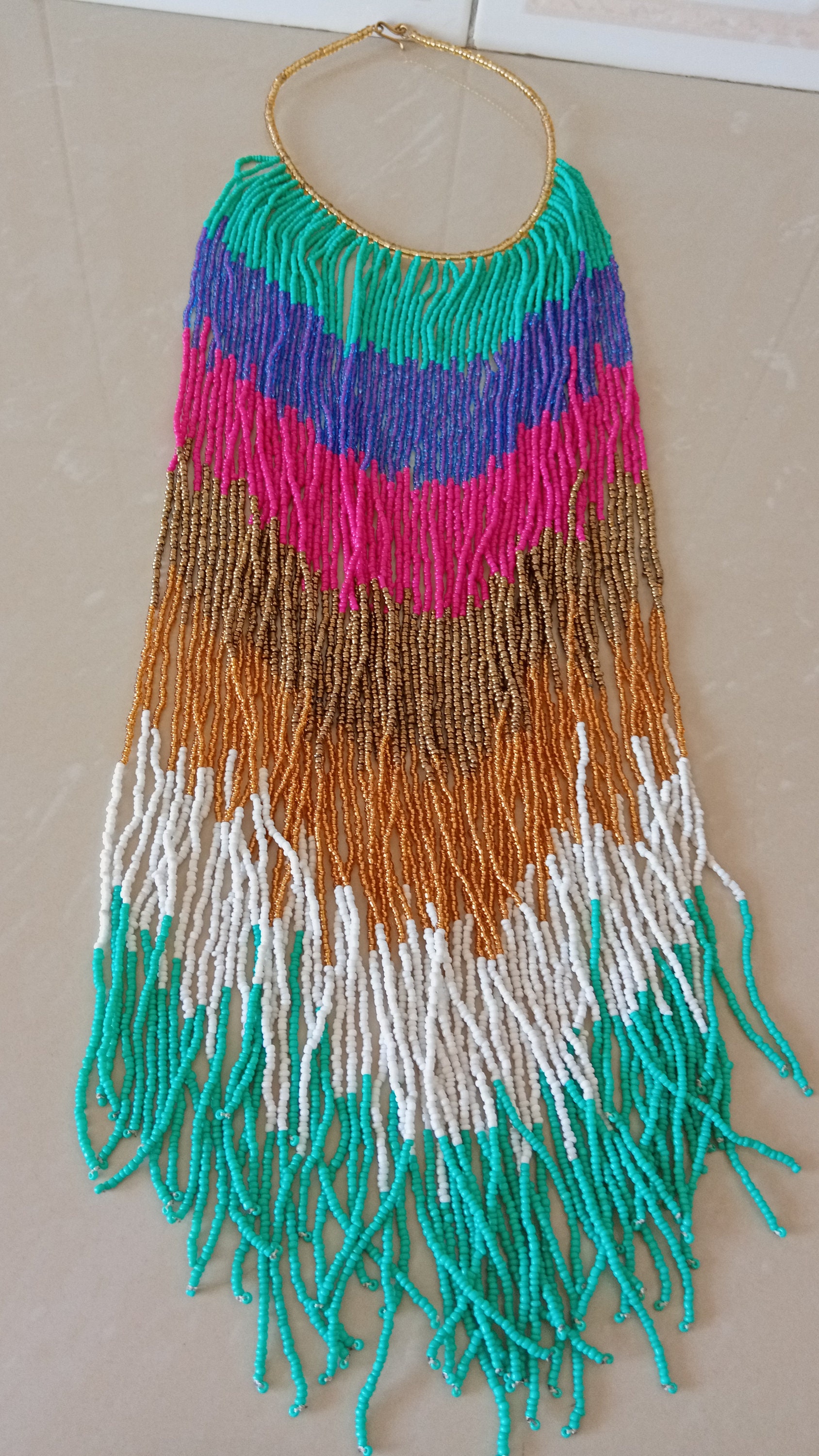 ON SALE African Maasai Handmade Beaded Necklace African | Etsy