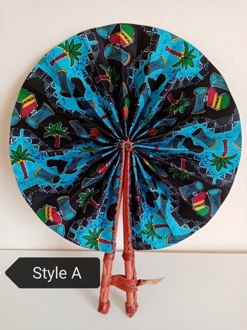 ON SALE African Print Hand Fan Kente Wicker Fan African | Etsy