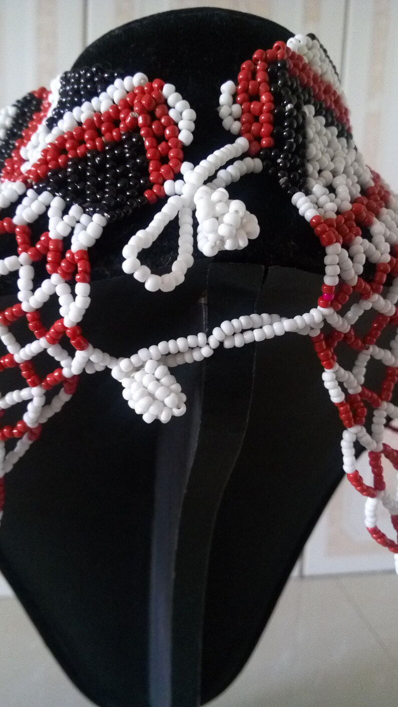 ON SALE African Bib Necklace Dainty Beaded Necklace Women - Etsy