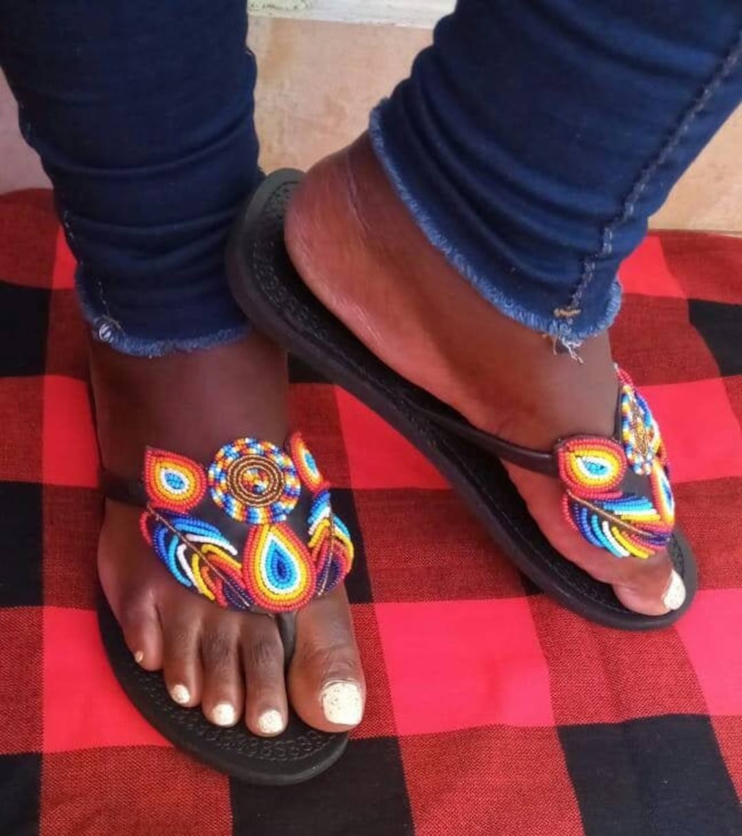 African Sandals, Beaded Sandals, Leather Sandals, Handmade Sandals ...