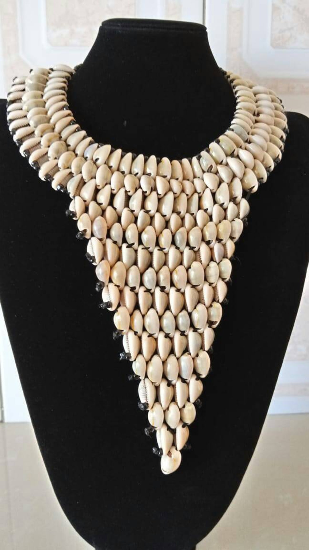 ON SALE Cowrie Jewelry / Sea Shell Necklace / African Beaded Necklace ...