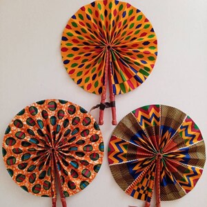 ON SALE Assorted African Print Hand Fan , Wicker Fan, African Wall ...