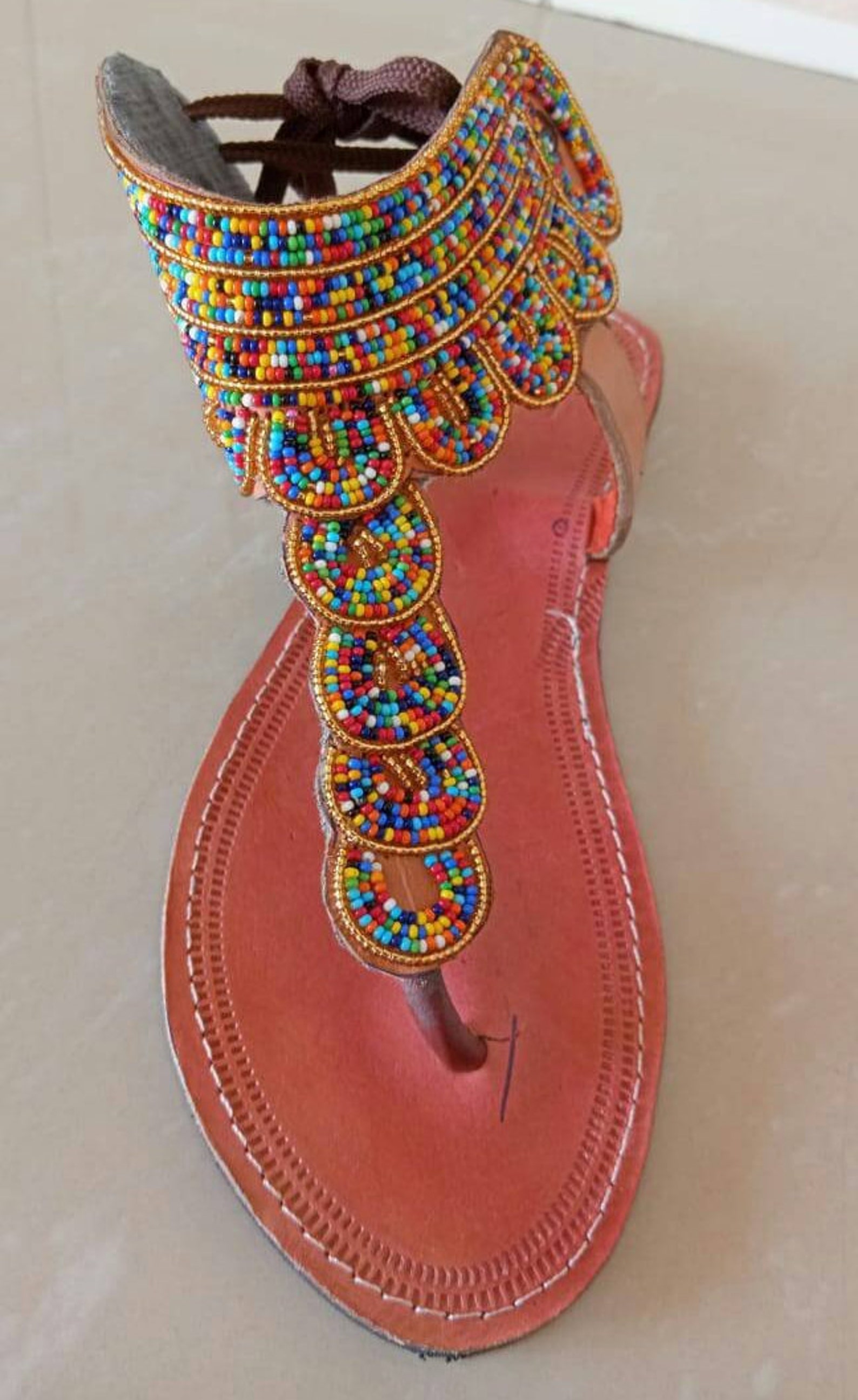 ON SALE African Beaded Sandals Handmade Sandals Masai - Etsy UK