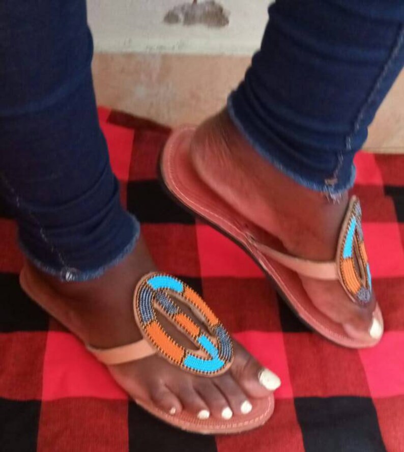 ON SALE African Beaded Sandals Handmade Sandals Masai - Etsy