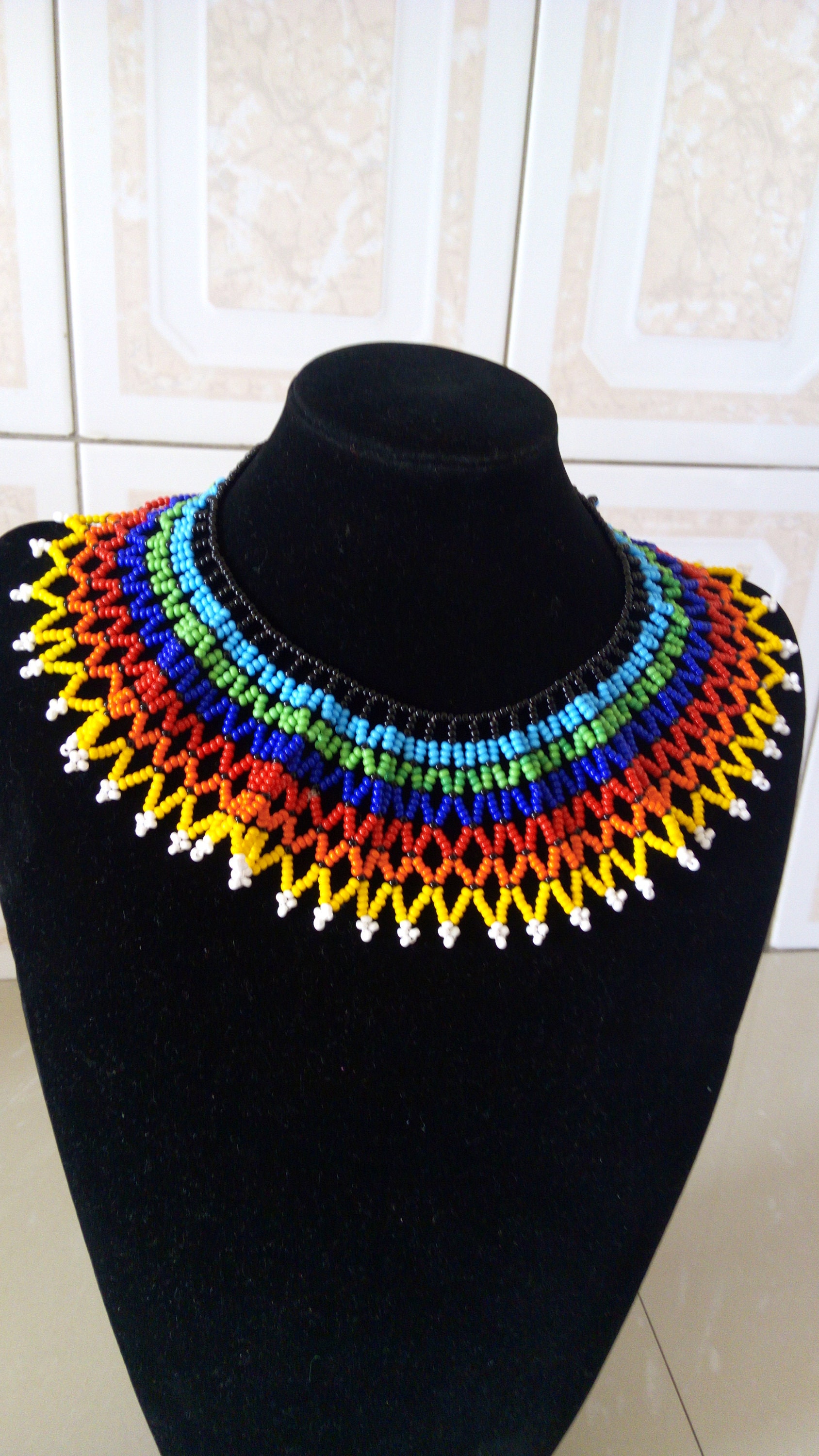 ON SALE African Bib Jewelry African Beaded Necklace Maasai | Etsy