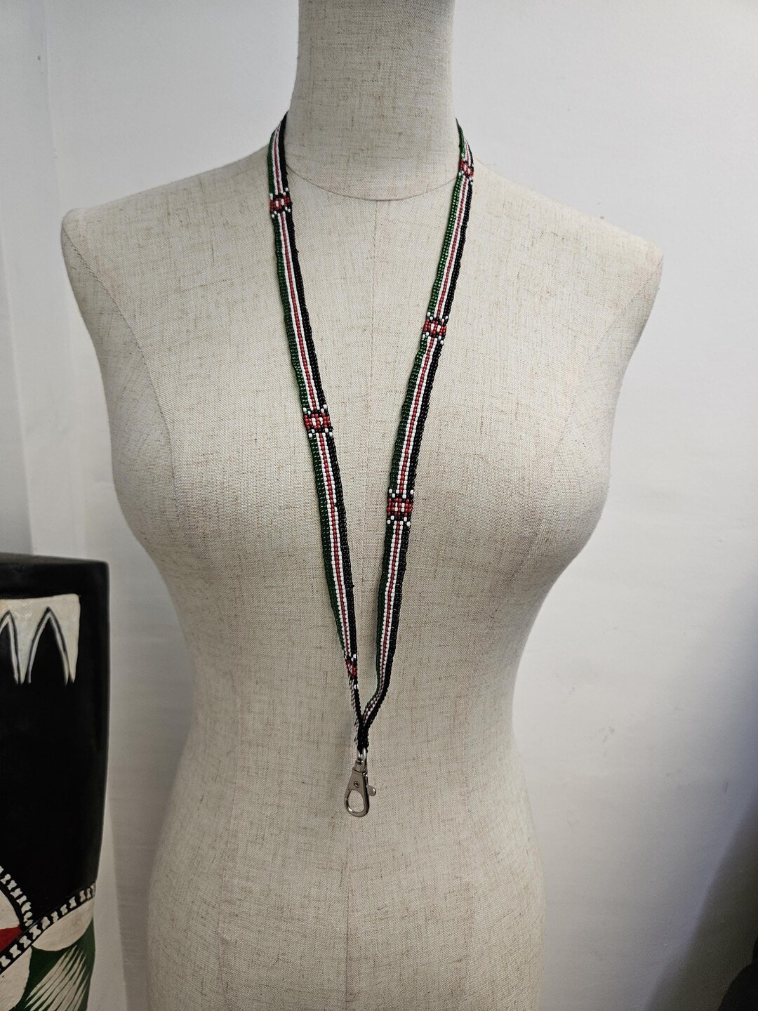 Beaded Lanyard, Kenyan Flag, African Lanyard, Name Tag Holder, Handmade ...