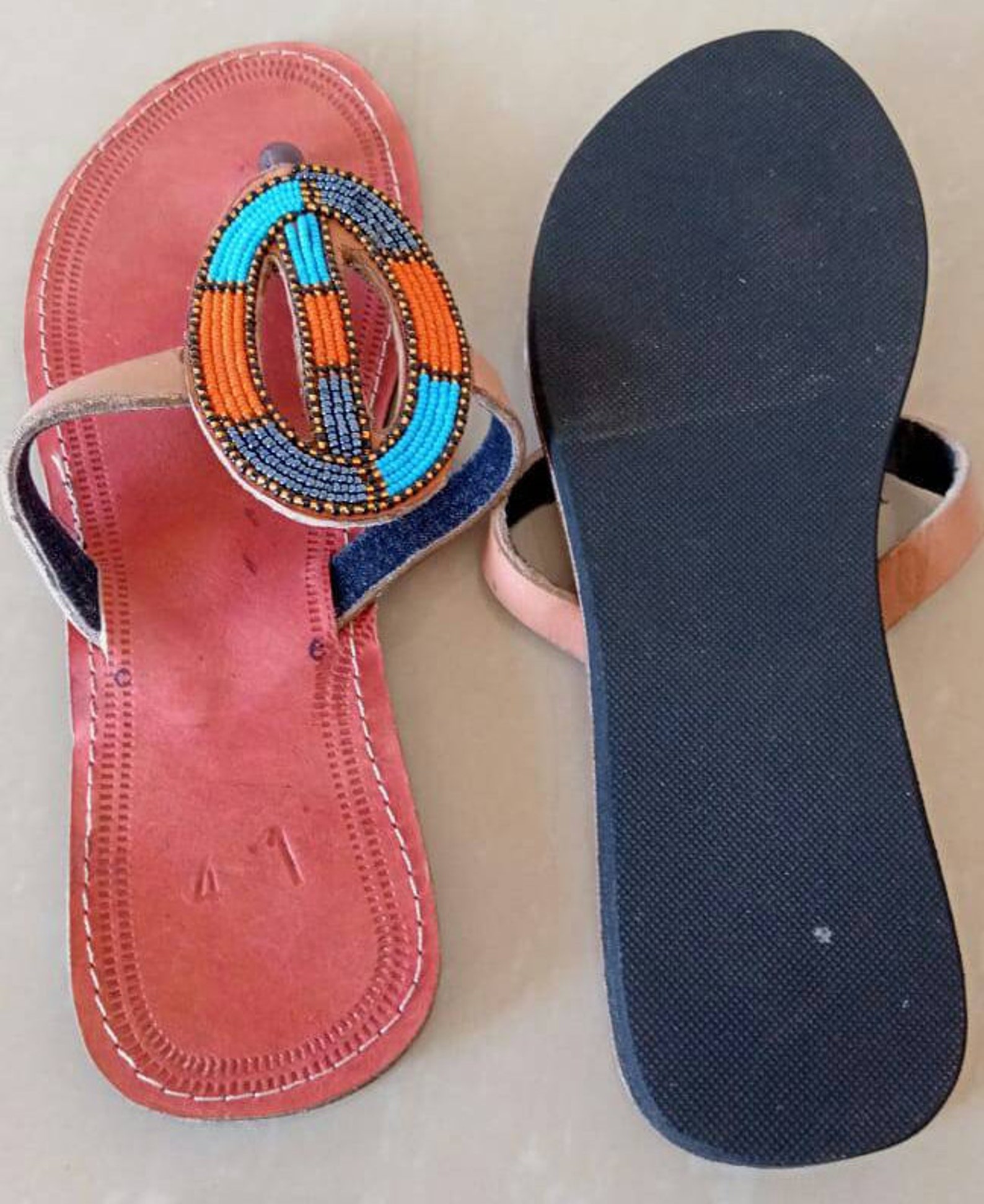 ON SALE African Beaded Sandals Handmade Sandals Masai - Etsy