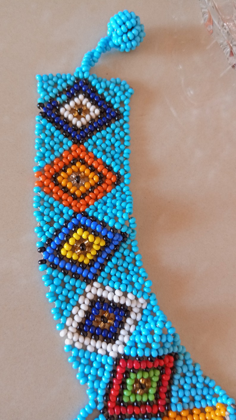 On Sale Blue Zulu Beaded Choker African Choker Necklace Etsy