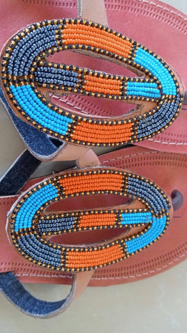 ON SALE African Beaded Sandals Handmade Sandals Masai - Etsy