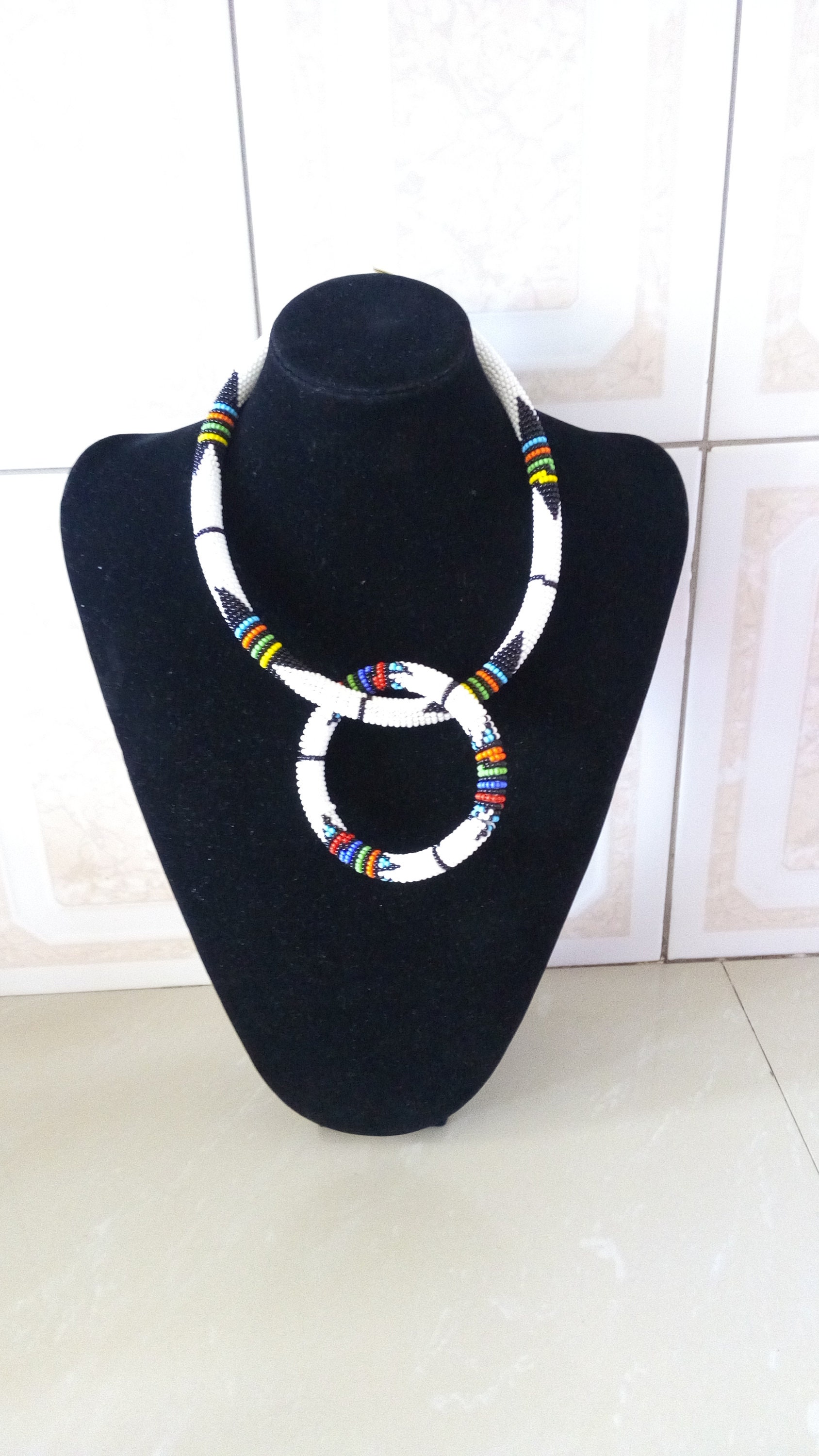 ON SALE African Jewelry Set White Beaded Jewelry African | Etsy