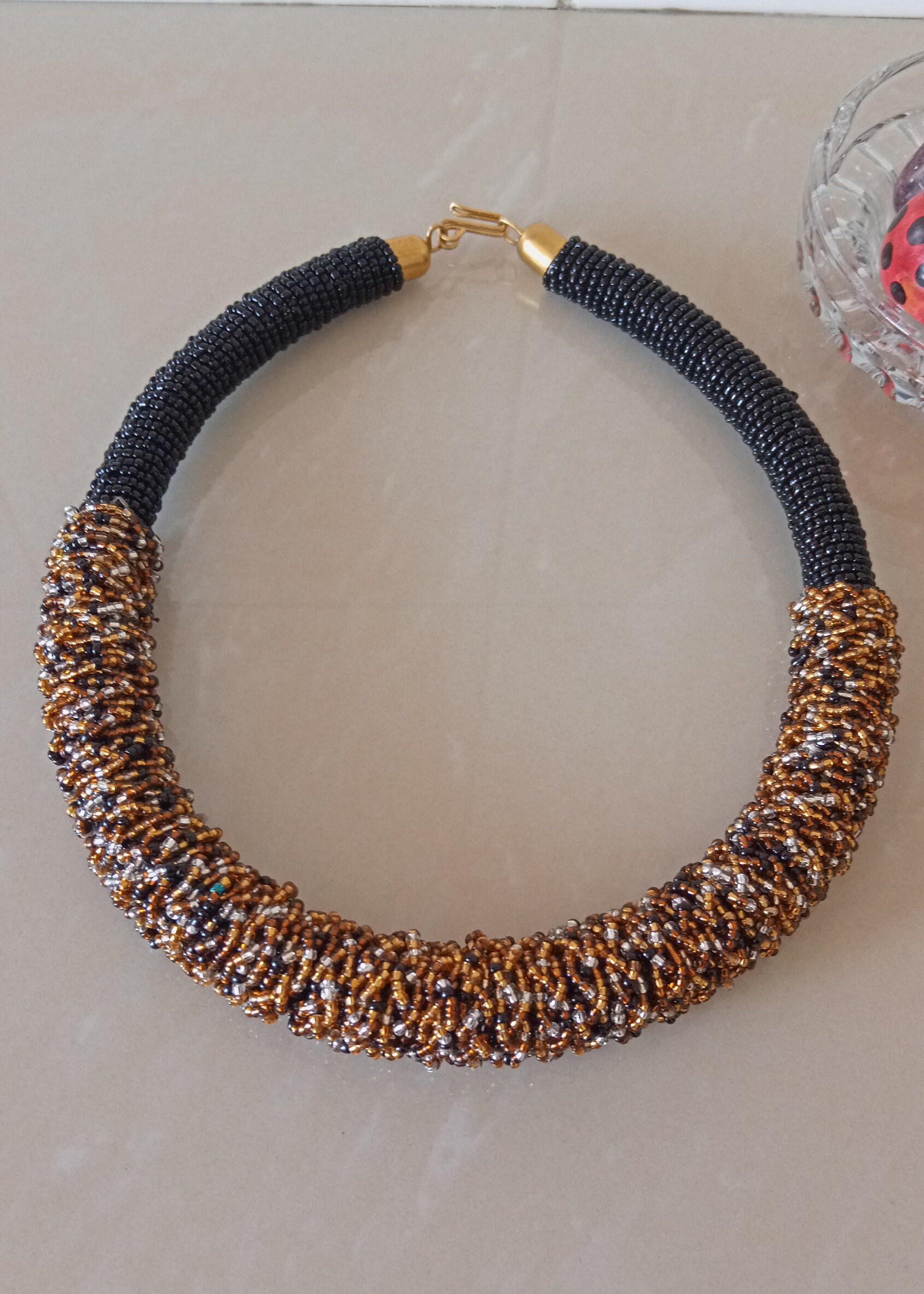 ON SALE Black African Handmade Necklace African Beaded | Etsy