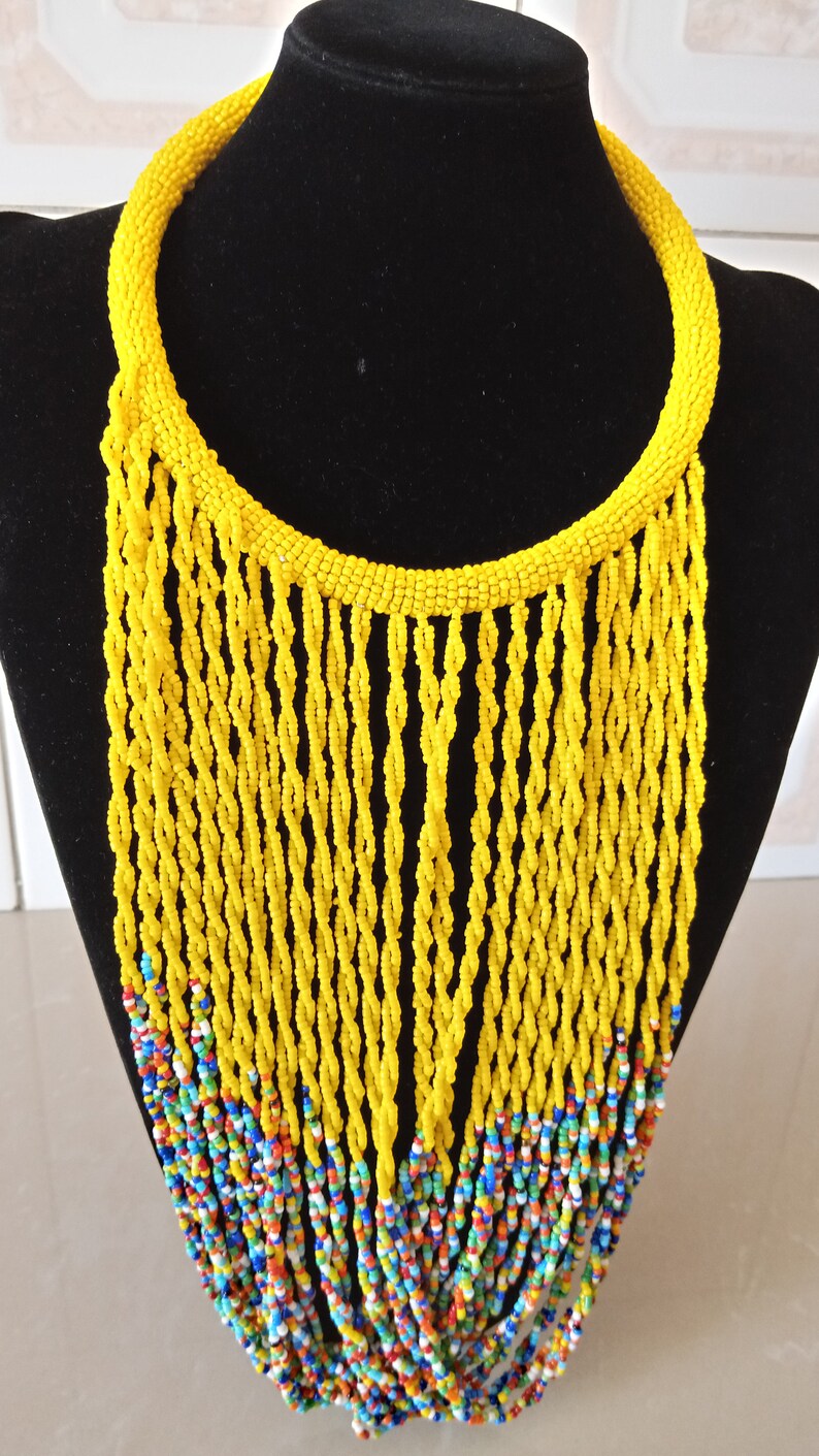 ON SALE African Chunky Necklace African Beaded Jewelry | Etsy