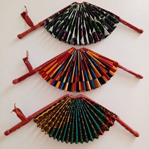 ON SALE African Hand Fan , Ankara Wicker Fan, African Wall Decor, Hand ...