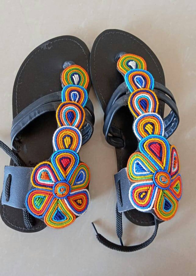 ON SALE African Masai Sandals Beaded Sandals Handmade - Etsy