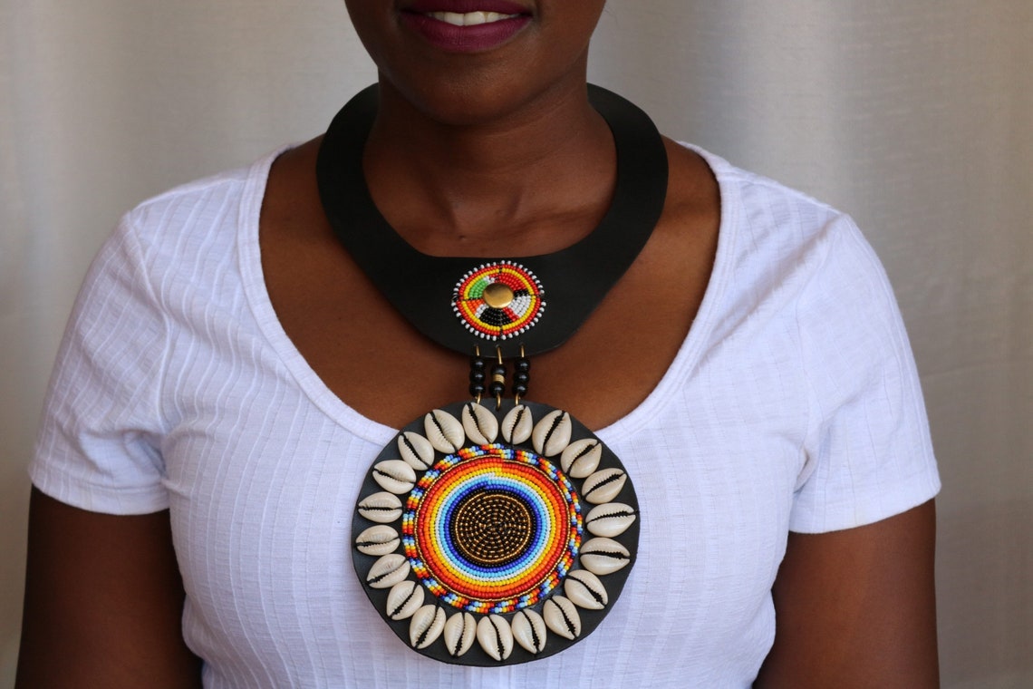 ON SALE African Cowrie Shell Necklace Sea Shell Necklace | Etsy