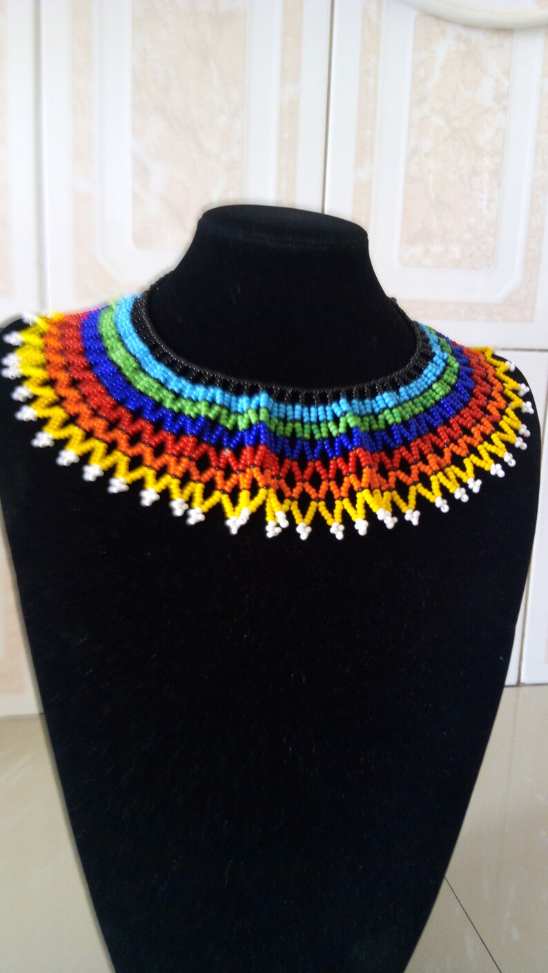 ON SALE African Bib Jewelry African Beaded Necklace Maasai - Etsy