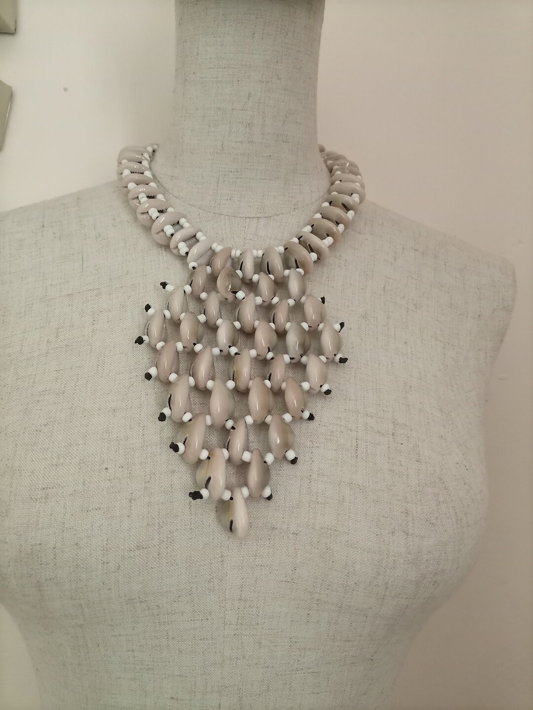 Small African Shell Necklace, Handmade Cowrie Necklace, Natural Shell ...