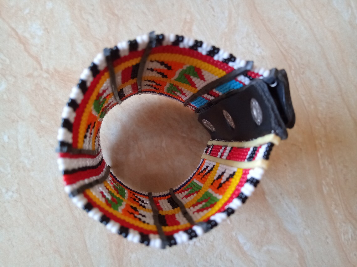 ON SALE African Handcuff Beaded Bracelet Maasai Bracelet - Etsy