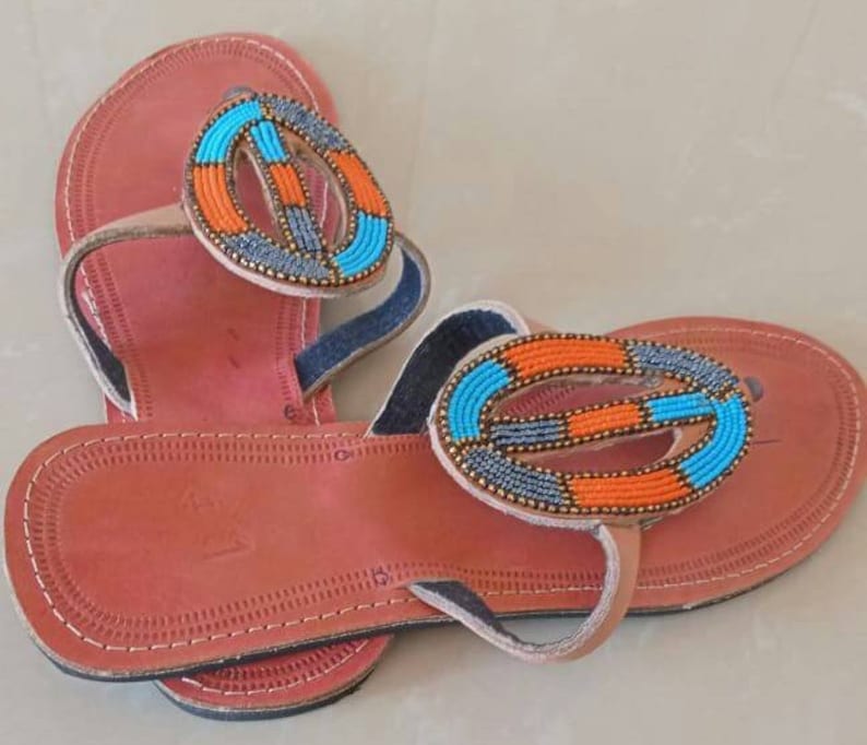 ON SALE African Beaded Sandals Handmade Sandals Masai - Etsy