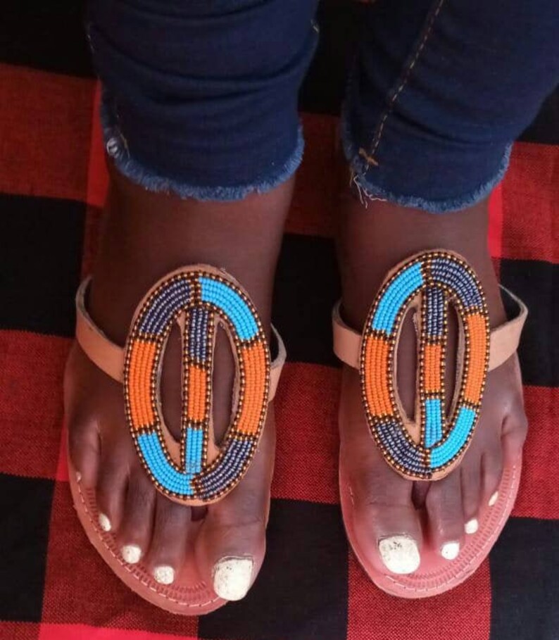 ON SALE African beaded sandals Handmade sandals Masai | Etsy