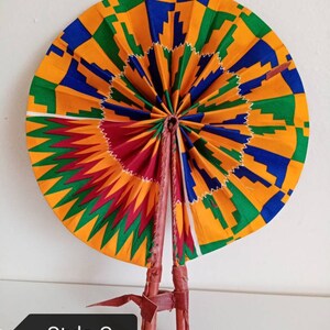 ON SALE African Print Hand Fan , Kente Wicker Fan, African Wall Decor ...