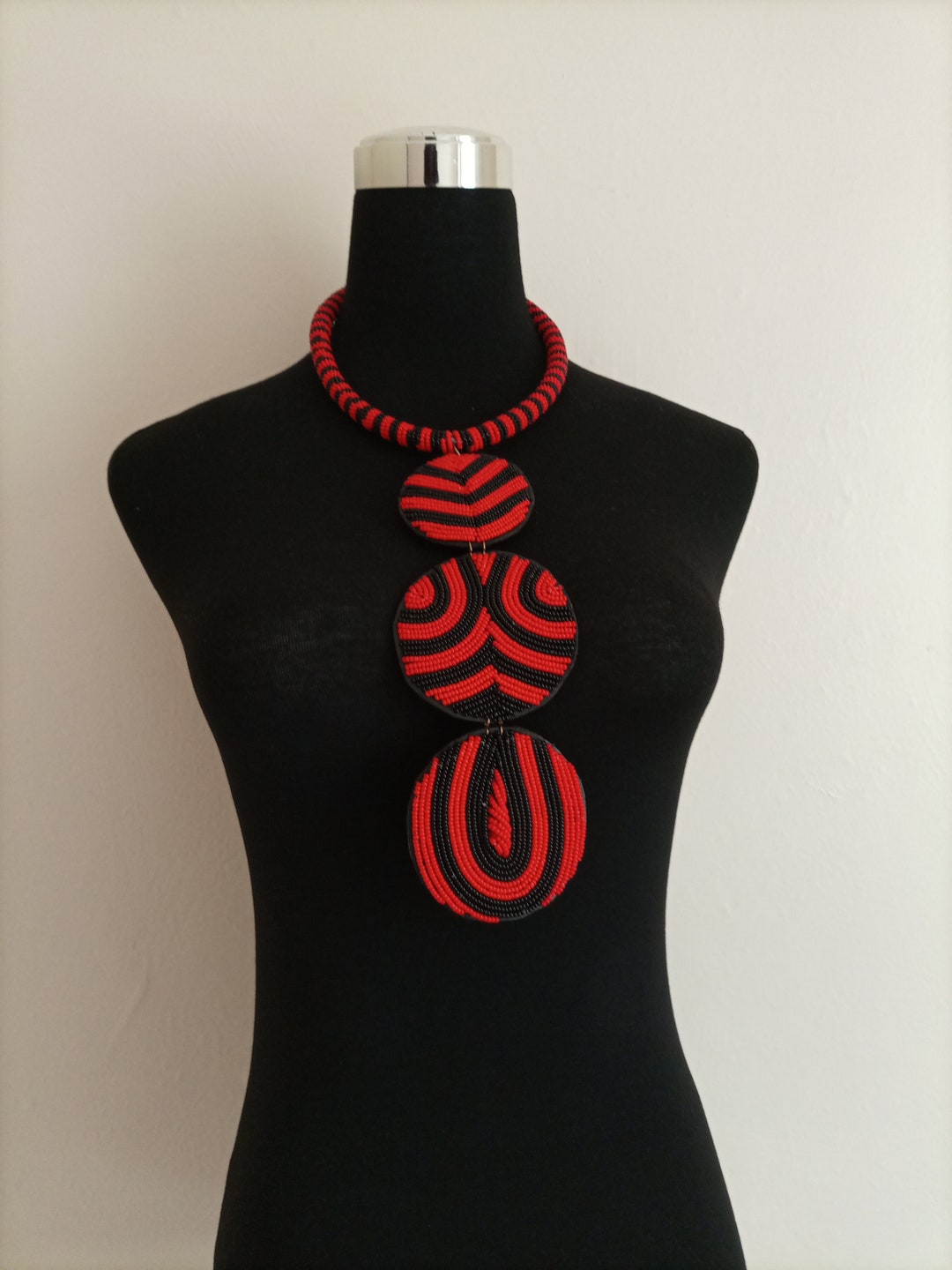 ON SALE Handmade Necklace, African Beaded Necklace, Pendant Necklace ...