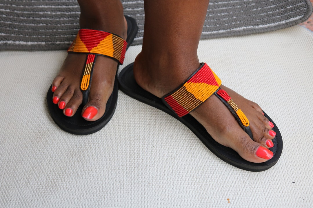 ON SALE Colorful Africa Leather Sandals ,handmade Summer Sandals ...