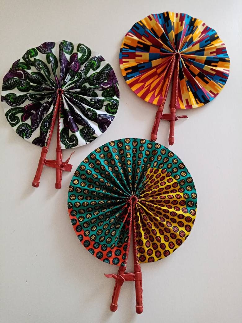 ON SALE African Hand Fan Ankara Wicker Fan African Wall - Etsy