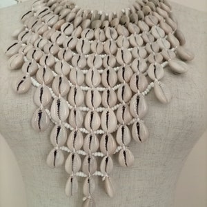 African Shell Necklace, Handmade Cowrie Necklace, Natural Shell Jewelry ...