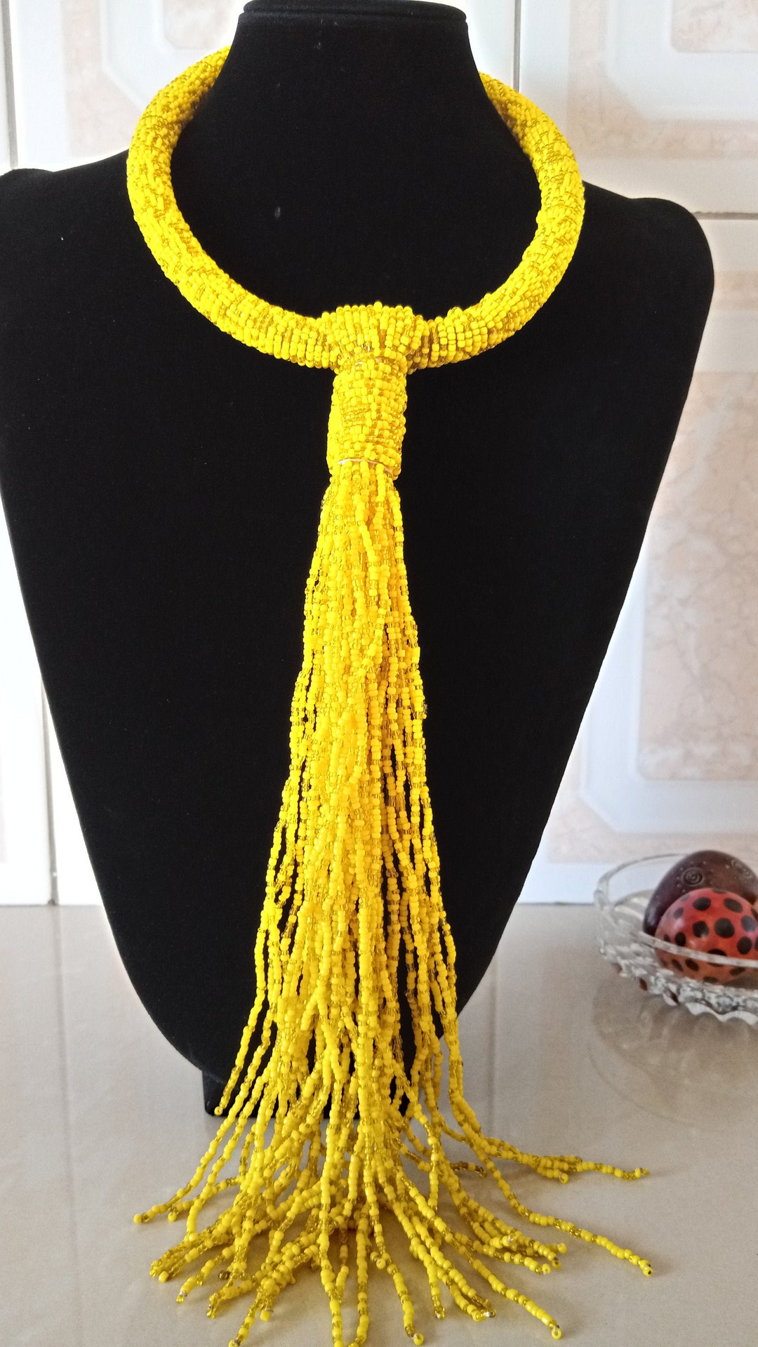 African Beaded Necklace, Handmade Necklace, African Jewelry, Women ...