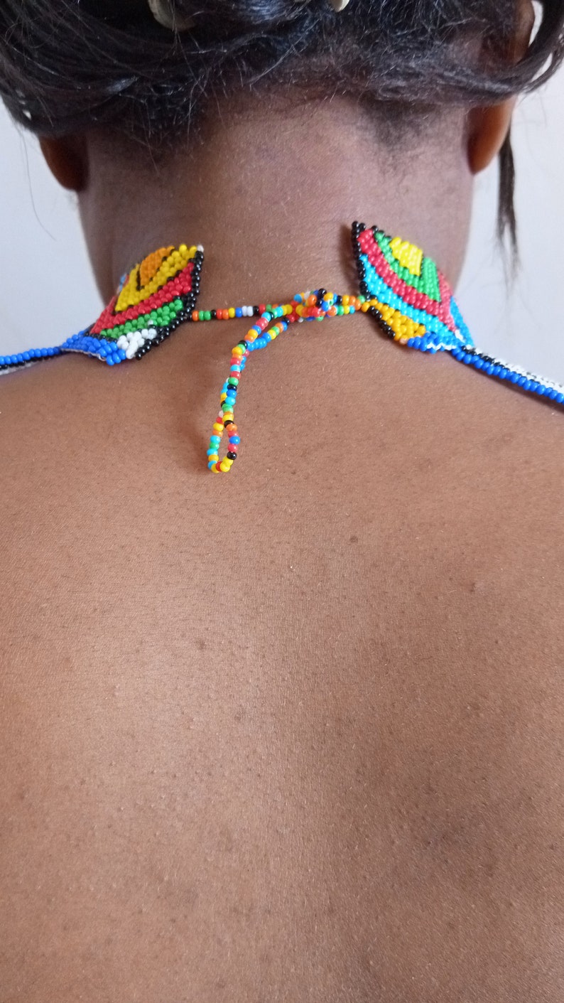 On Sale African Beaded Necklace Zulu Necklace Beaded Shawl Etsy