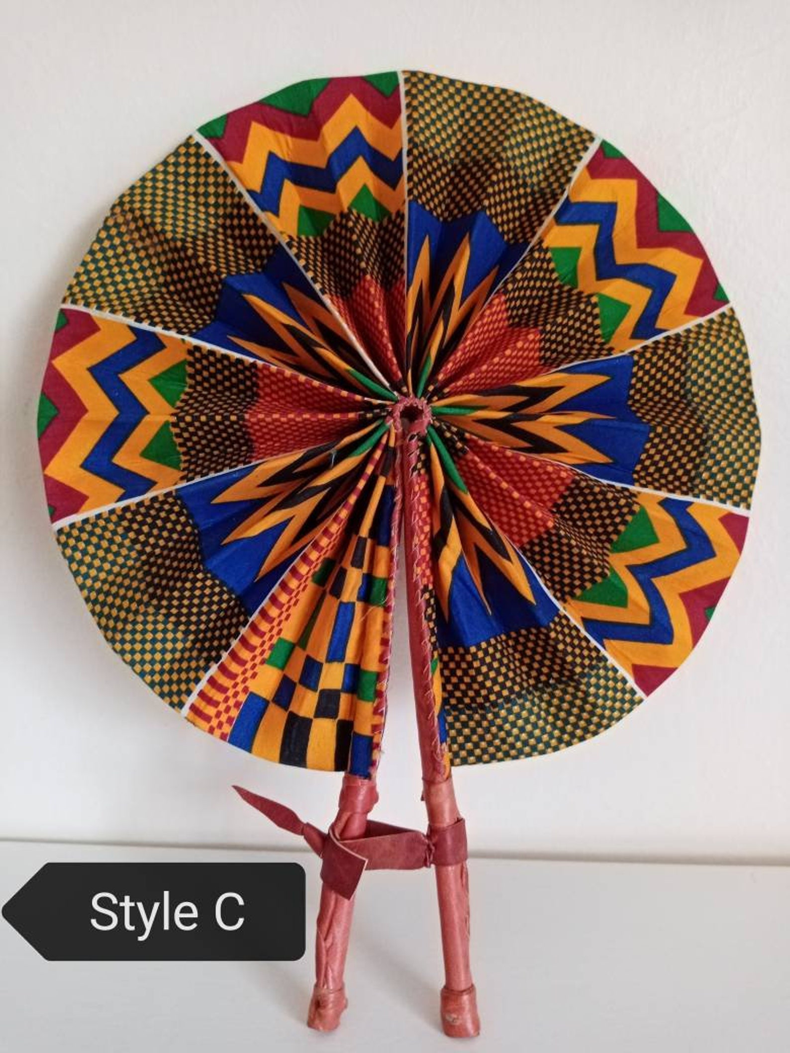 ON SALE Assorted African Print Hand Fan Wicker Fan African - Etsy