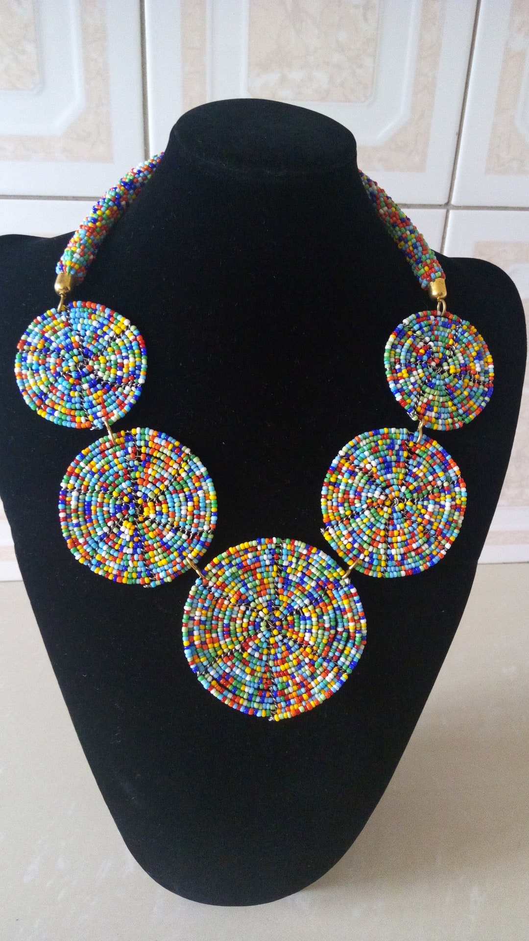 ON SALE African Beaded Jewelry, African Beaded Necklace, Tribal ...