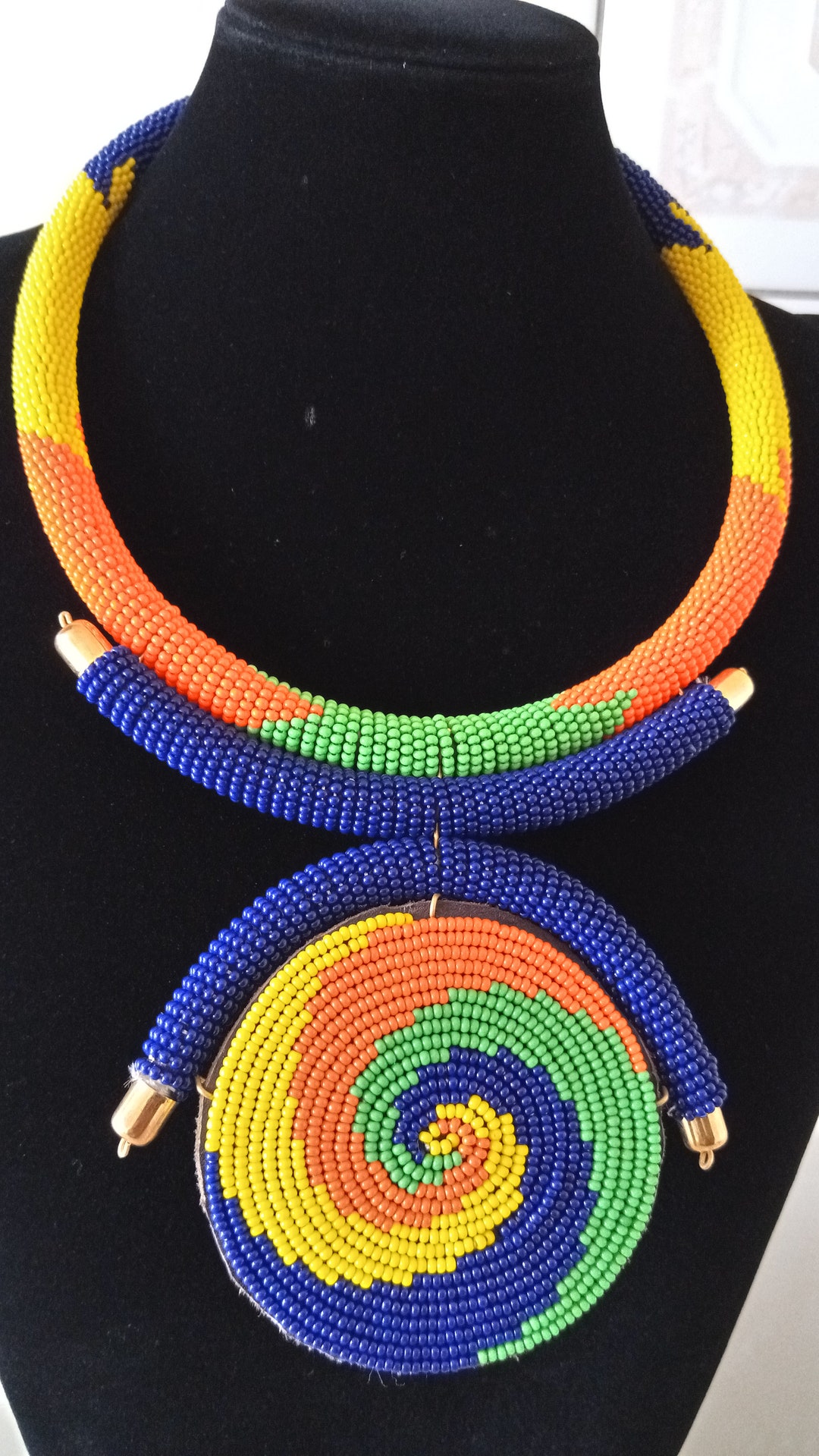 ON SALE African Colorful Necklace, African Jewelry, African Beaded ...