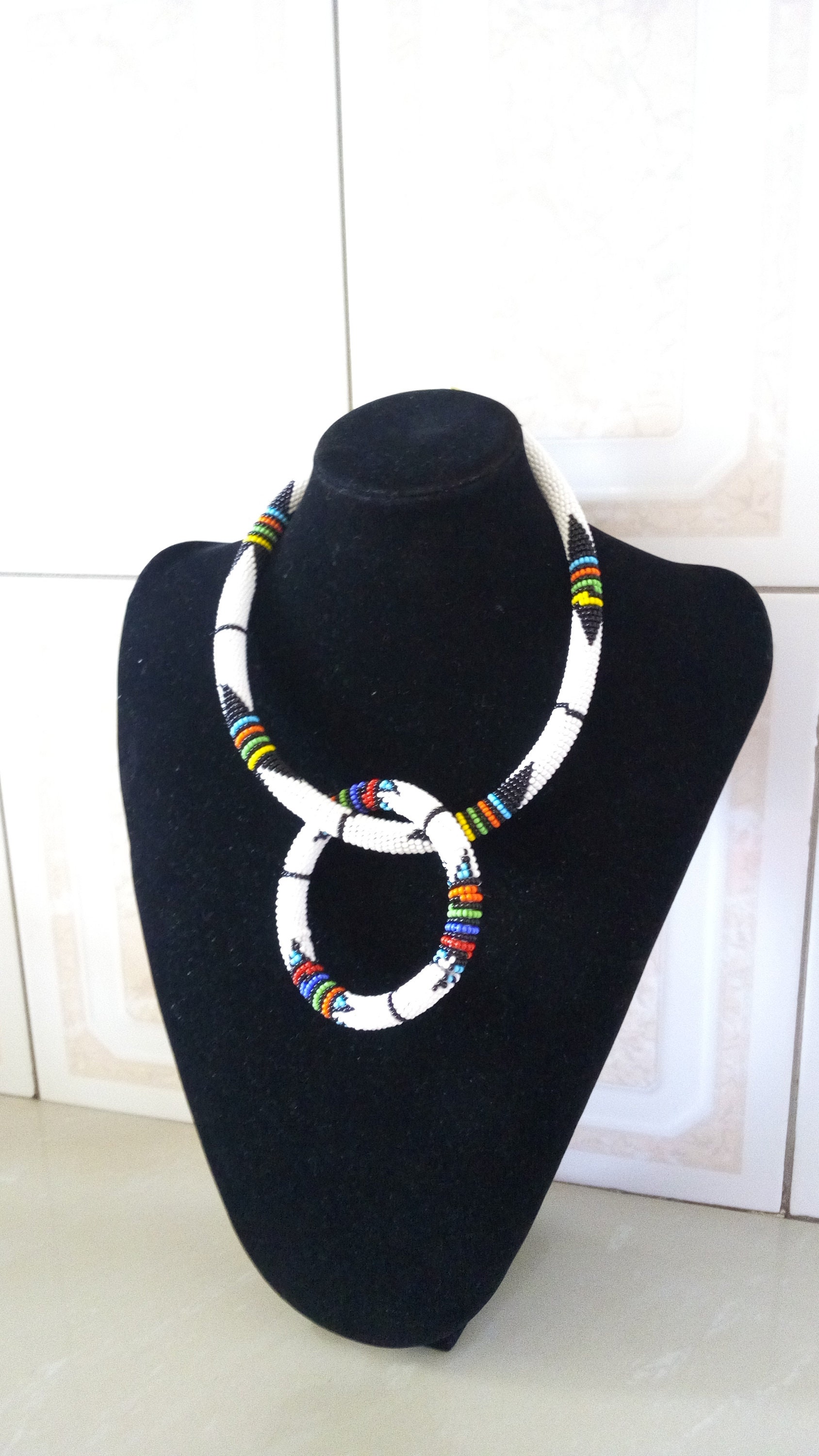 ON SALE African Jewelry Set White Beaded Jewelry African | Etsy