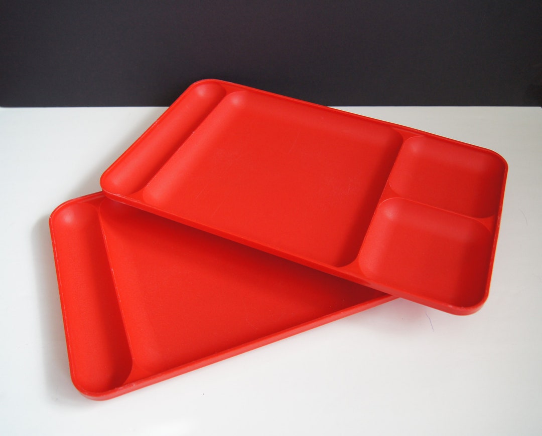 Vintage Red Tupperware Trays X2 - Stackable Tupperware Trays - Space ...