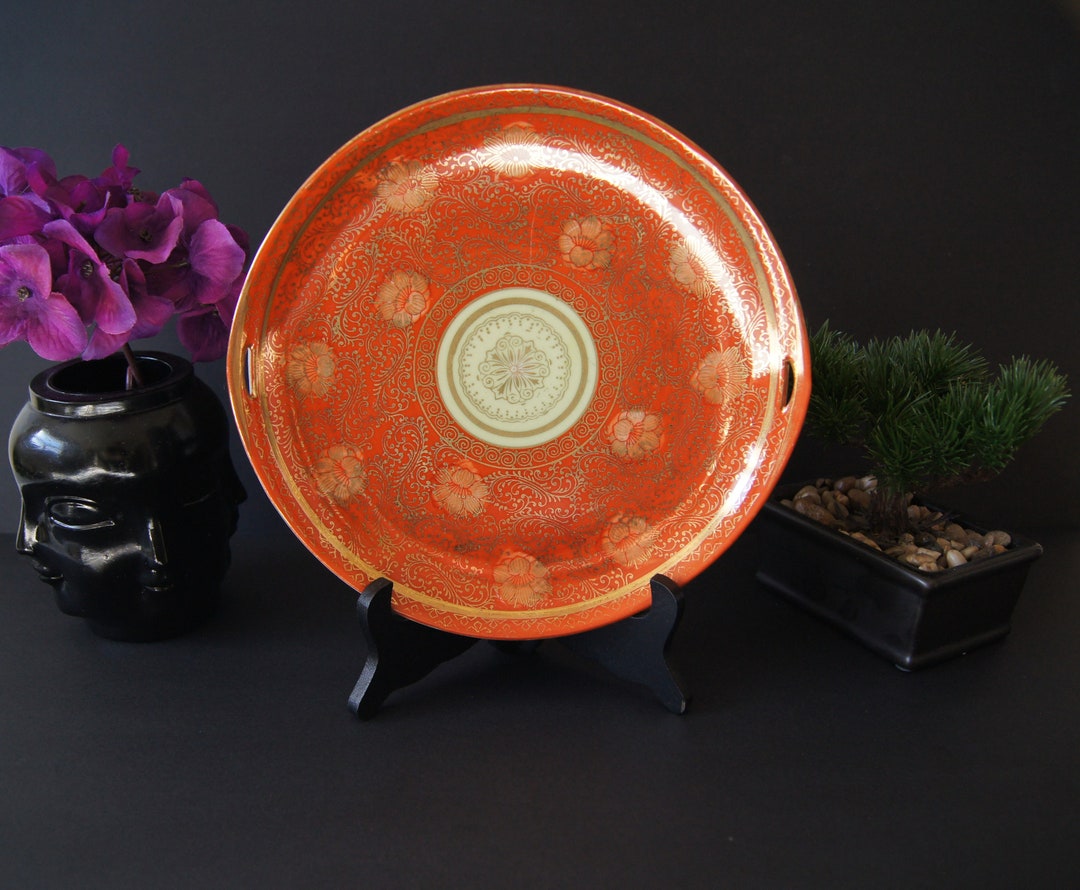Vintage Japanese Porcelain Plate – Ornate Gold Floral Decor, 10" - Etsy