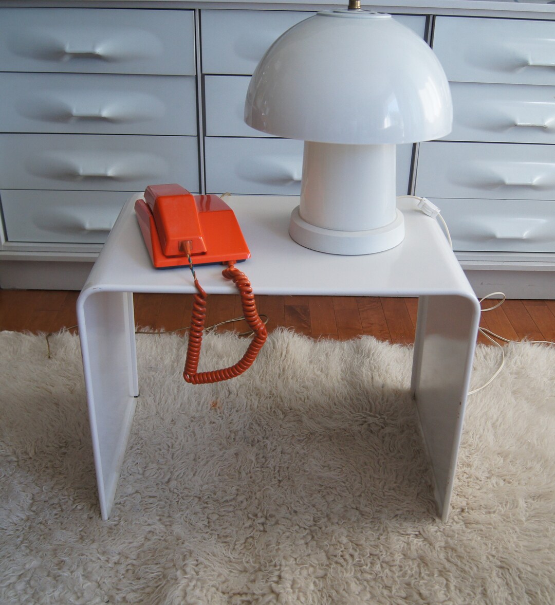 Vintage Amisco Metal Side Table- Retro White Steel End Table-living ...