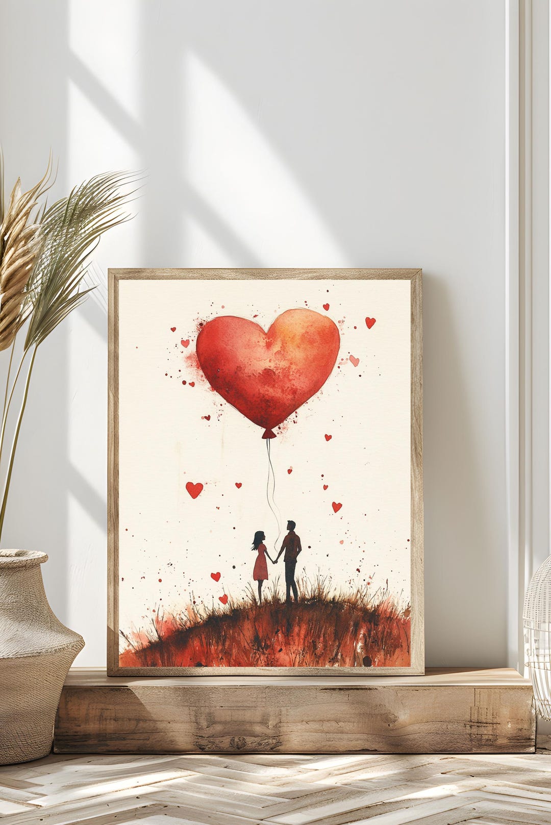 Heart Balloon Art Print, Wall Art , Digital Download, Digital Print ...