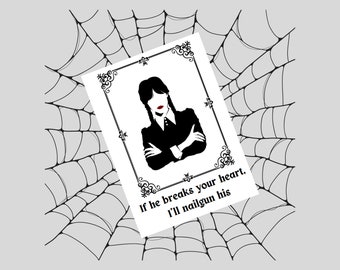 Wednesday Addams Card Digital Download Printable Valentines Day Card ...