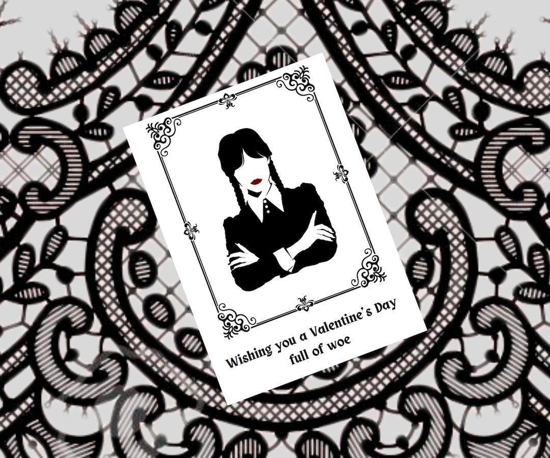 Wednesday Addams Card | Digital Download Printable Valentines Day Card ...