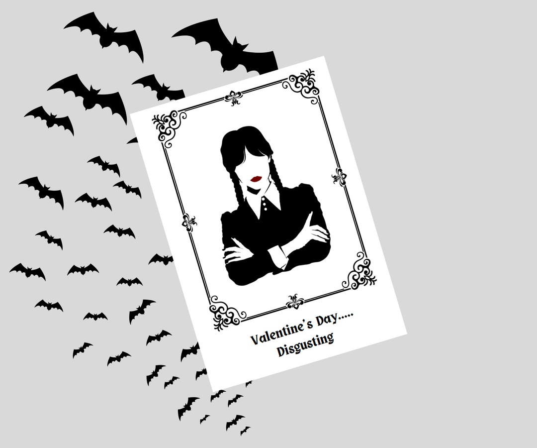 Wednesday Addams Card | Digital Download Printable Valentines Day Card ...