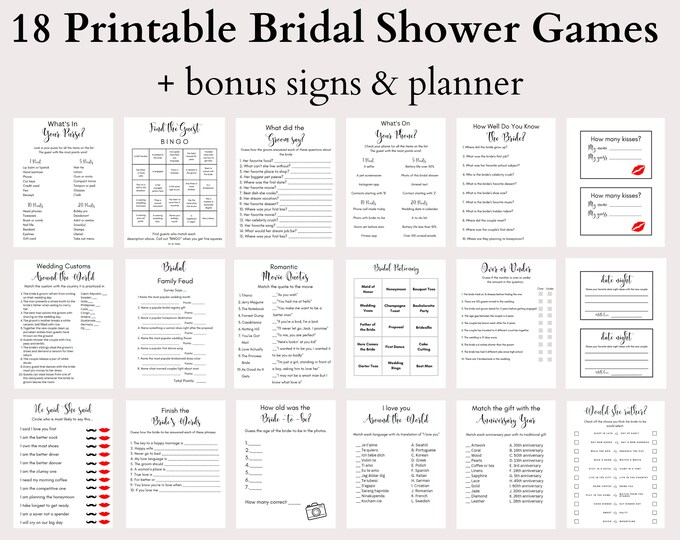 Bridal Shower Game for Wedding Shower Bride or Groom Wedding Shower ...