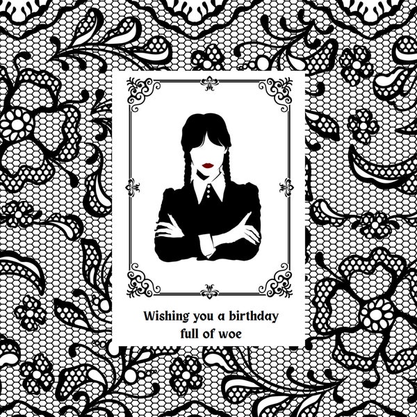 Wednesday Addams Birthday Card Printable - Etsy