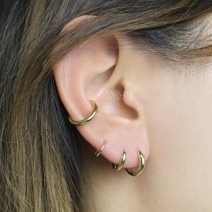 5-11mm Silver Plain Cartilage Hoop Earring, Snuggle-fit 5mm Hoop ...